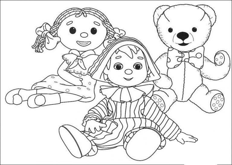 Andy Pandy, Looby Loo and Teddy Are Sitting Together coloring page ...