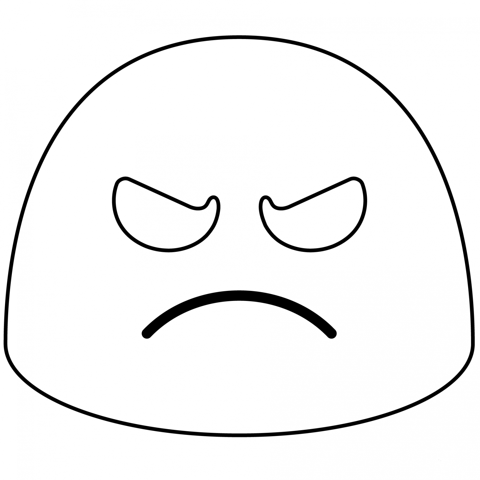 Angry Face Emoji coloring page - ColouringPages