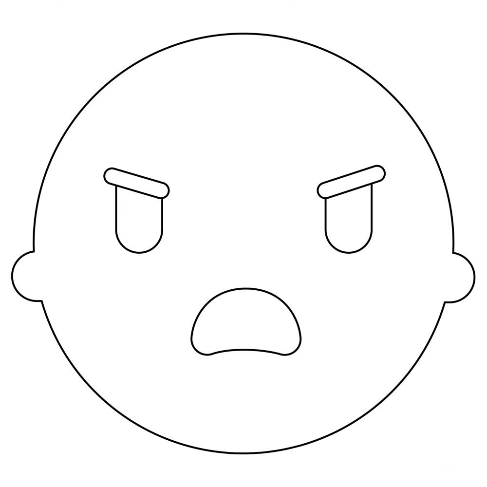 Angry Face Emoji coloring page - ColouringPages