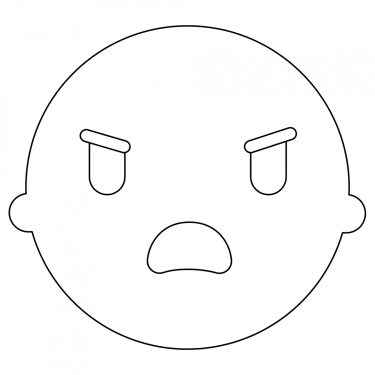 Angry Face Emoji coloring page - ColouringPages