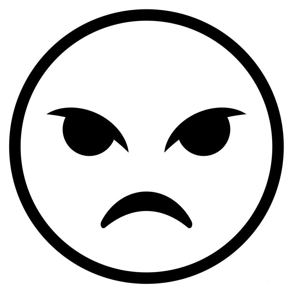 Angry Face Emoji coloring page - ColouringPages