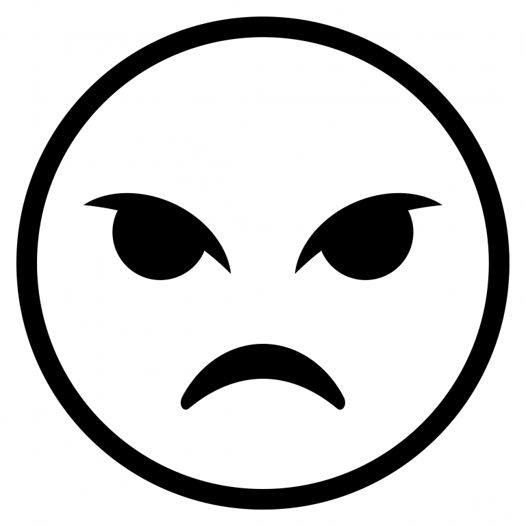 Angry Face Emoji coloring page - ColouringPages