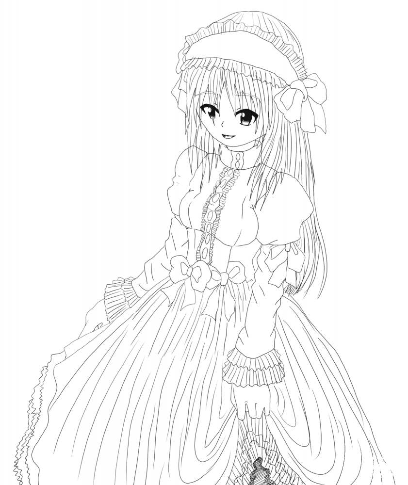 Anime Maid Character by Gabriela Gogonea coloring page - ColouringPages