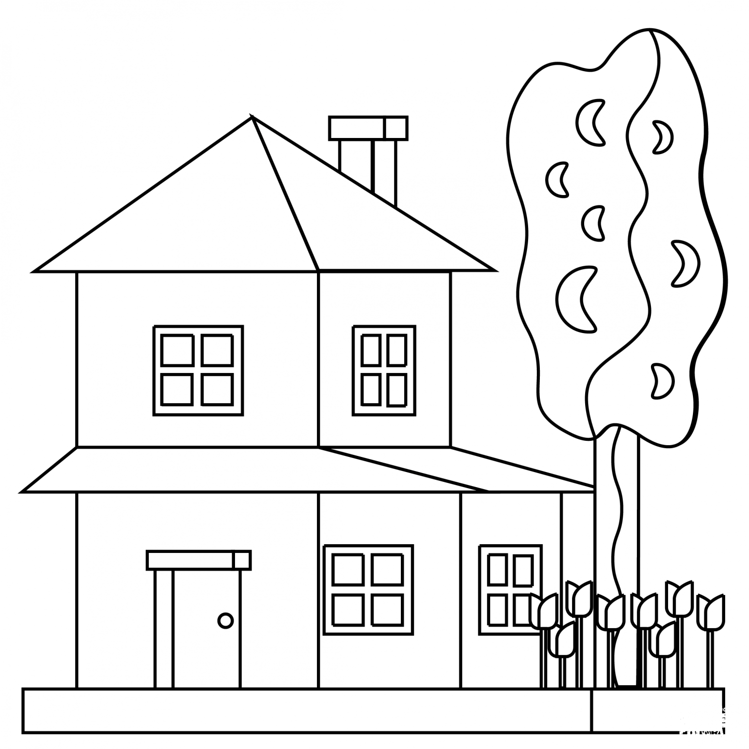 House with Garden coloring page - ColouringPages