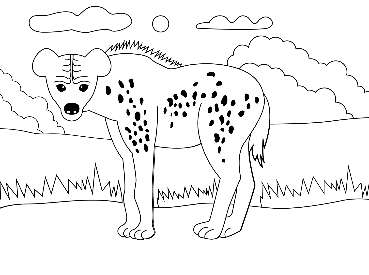 Hyena coloring page - ColouringPages