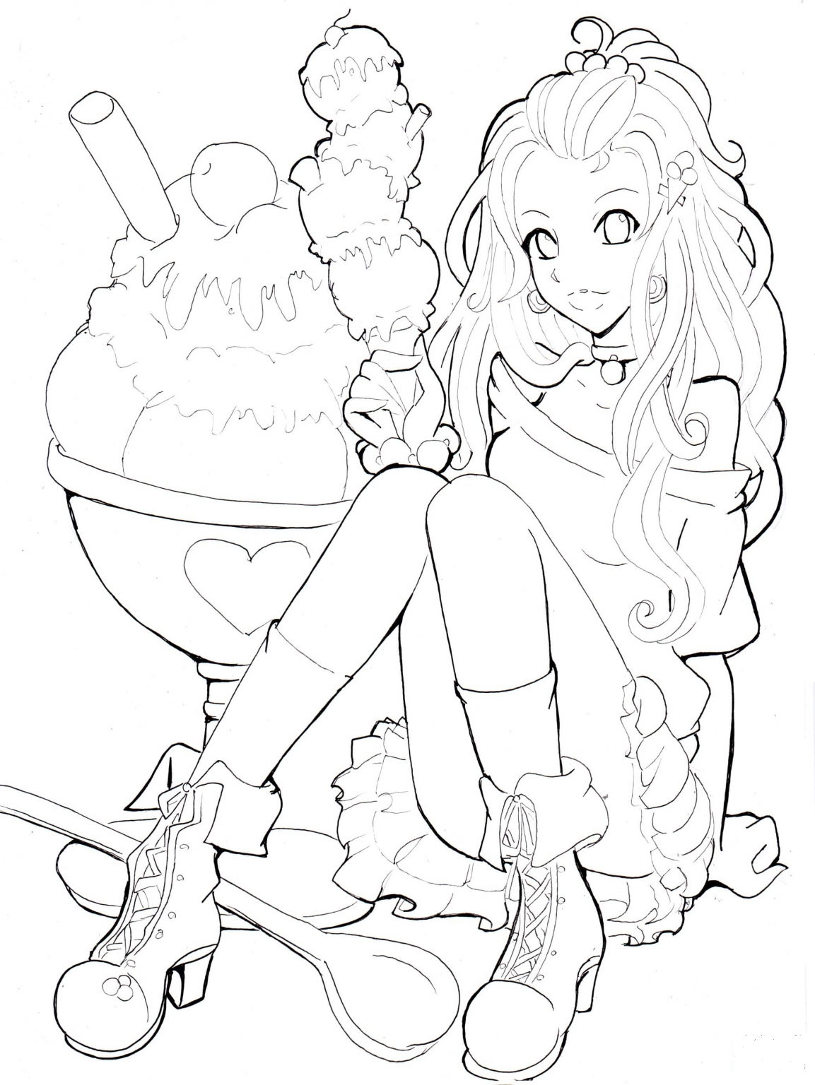 Ice Cream Girl coloring page - ColouringPages