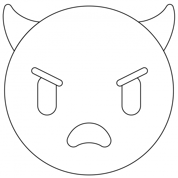 Imp Face Emoji coloring page - ColouringPages