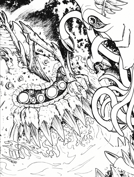 Infernex vs. Biophage coloring page - ColouringPages