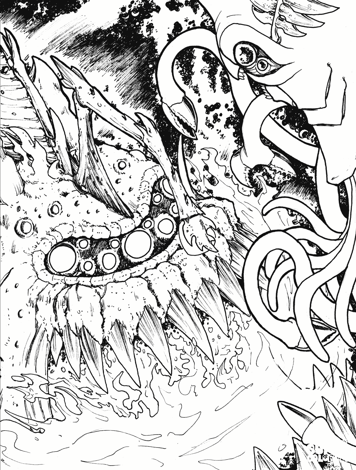 Infernex vs. Biophage coloring page - ColouringPages