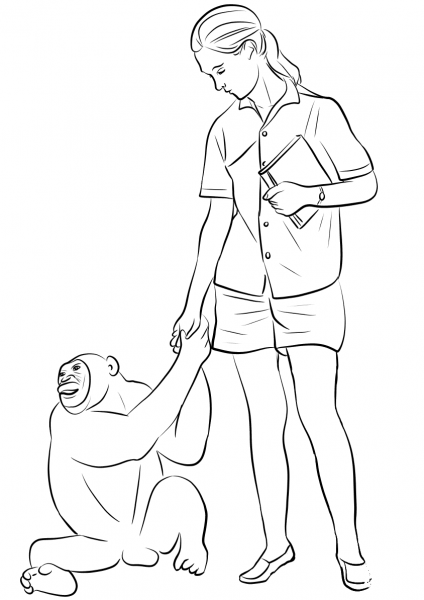 Jane Goodall coloring page - ColouringPages