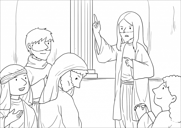 Jesus Heals a Crippled Woman on the Sabbath (Luke 13:10-17) coloring ...