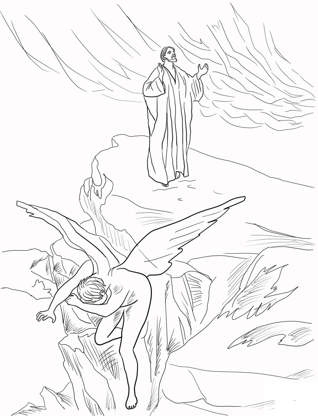Jesus Rejects Temptation coloring page - ColouringPages