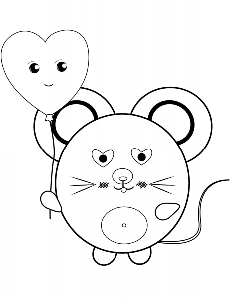 Kawaii Mouse coloring page - ColouringPages