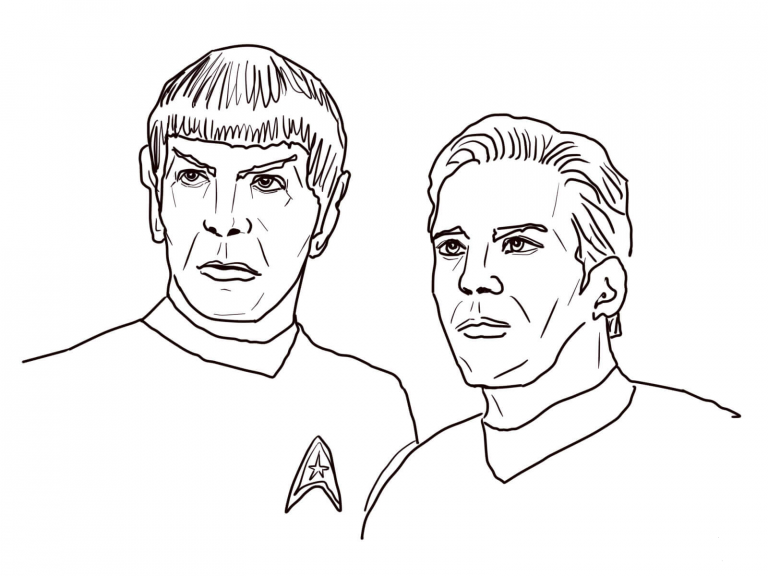 Kirk and Spock coloring page - ColouringPages