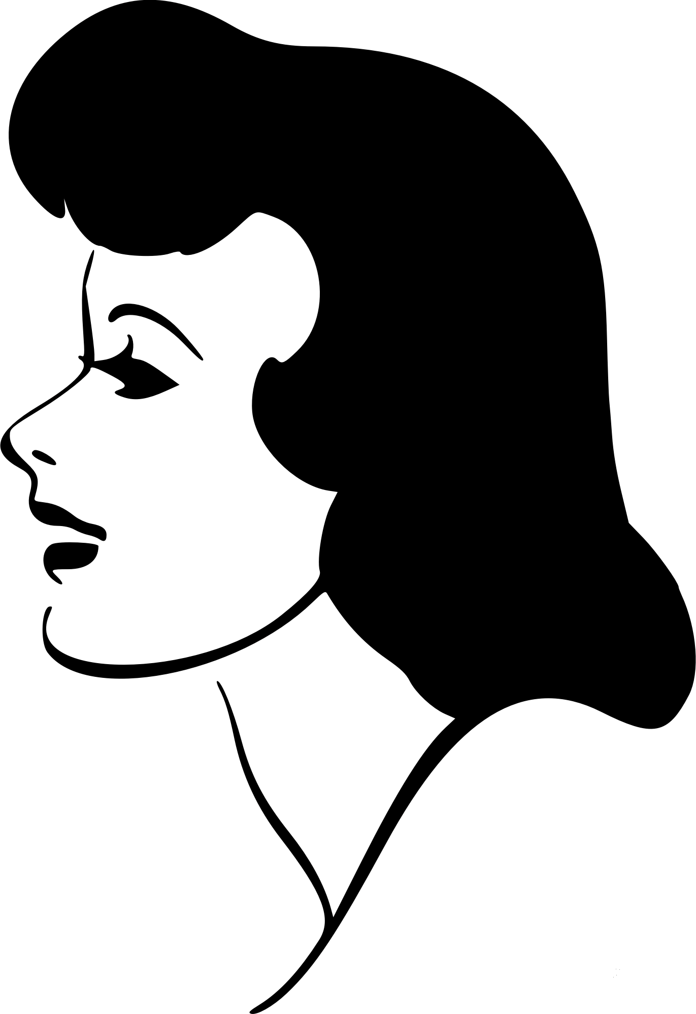 Ladys Head in Profile coloring page - ColouringPages