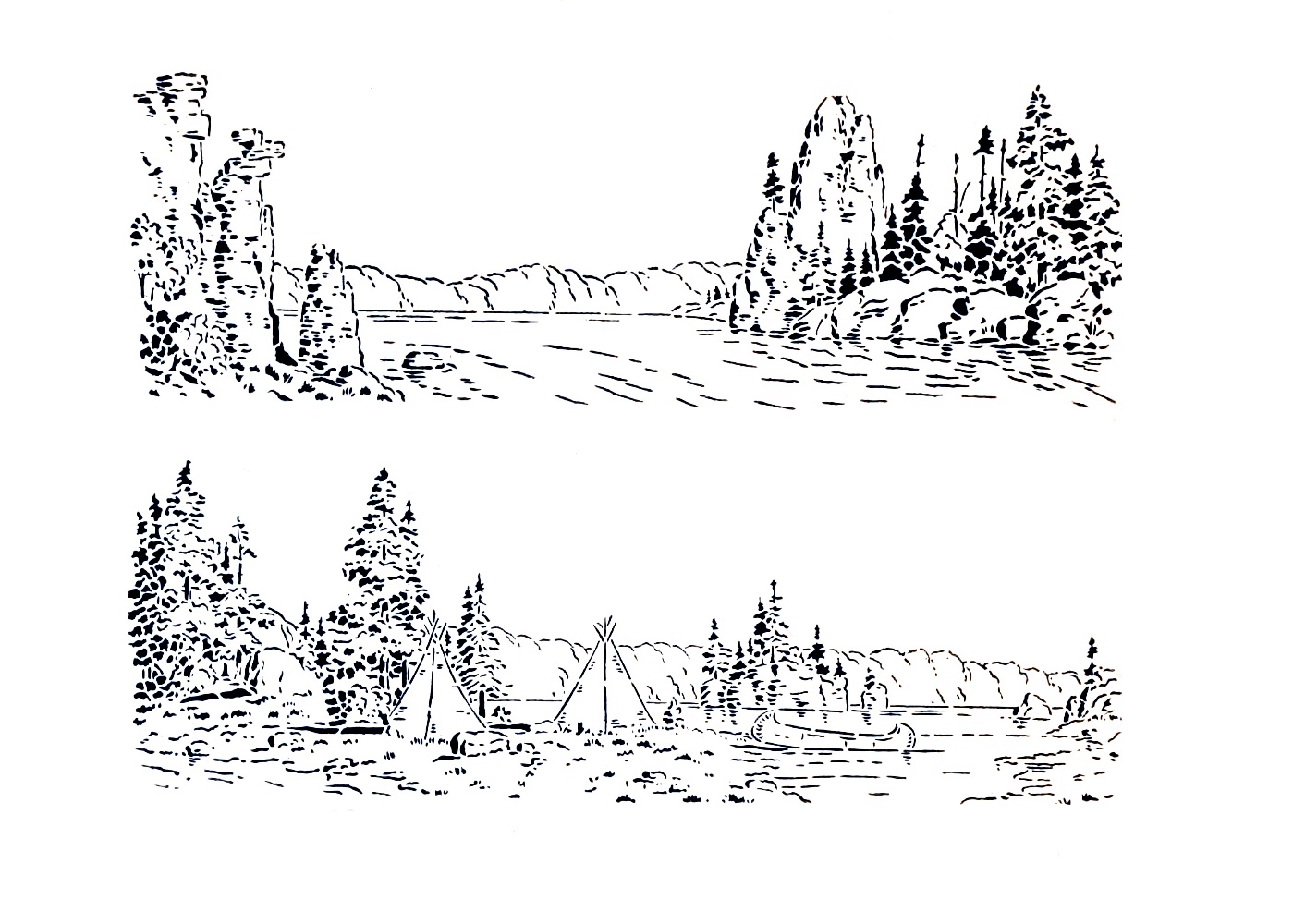 Landscape coloring page - ColouringPages