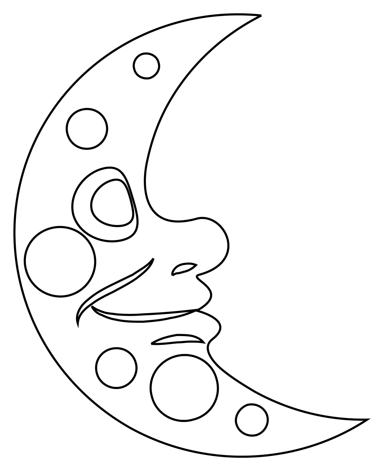 Last Quarter Moon Face coloring page - ColouringPages