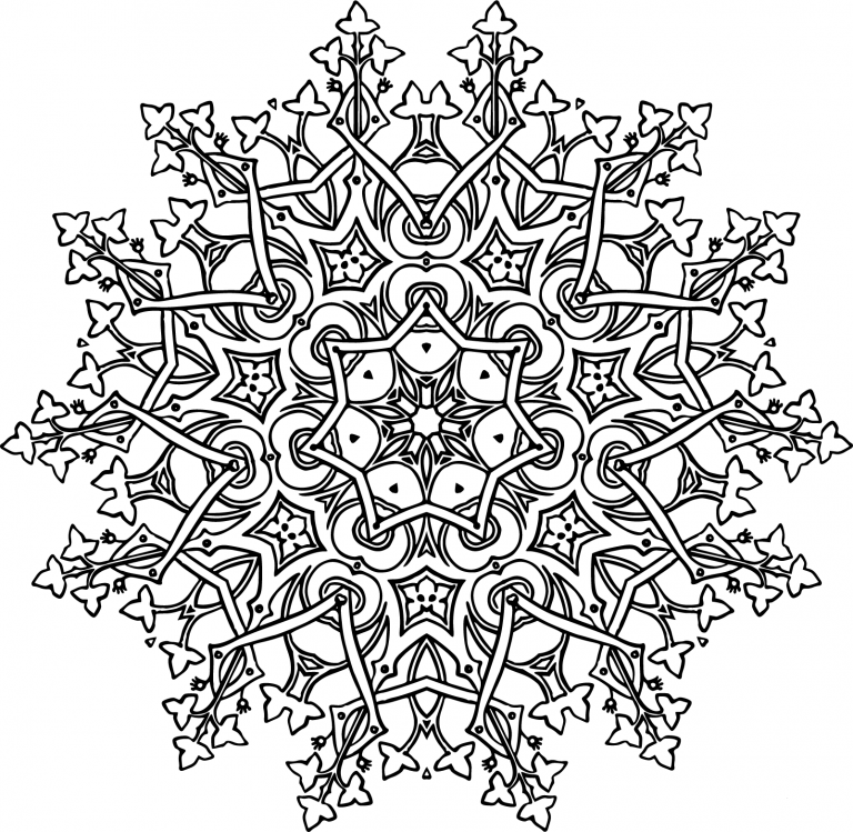 Leafy Geometric Design coloring page - ColouringPages