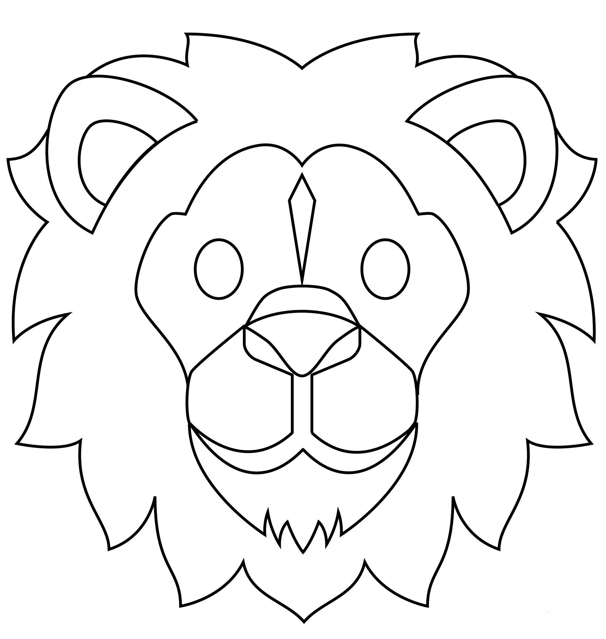 Lion Face coloring page - ColouringPages