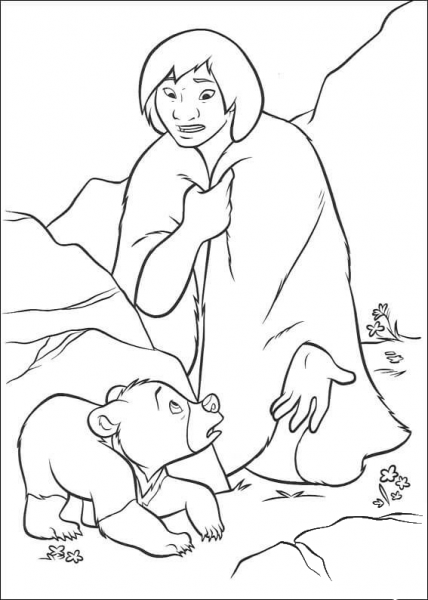 Little bear and Inuit coloring page - ColouringPages