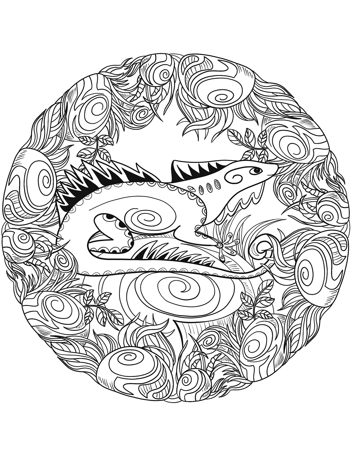 Lizard Mandala coloring page - ColouringPages