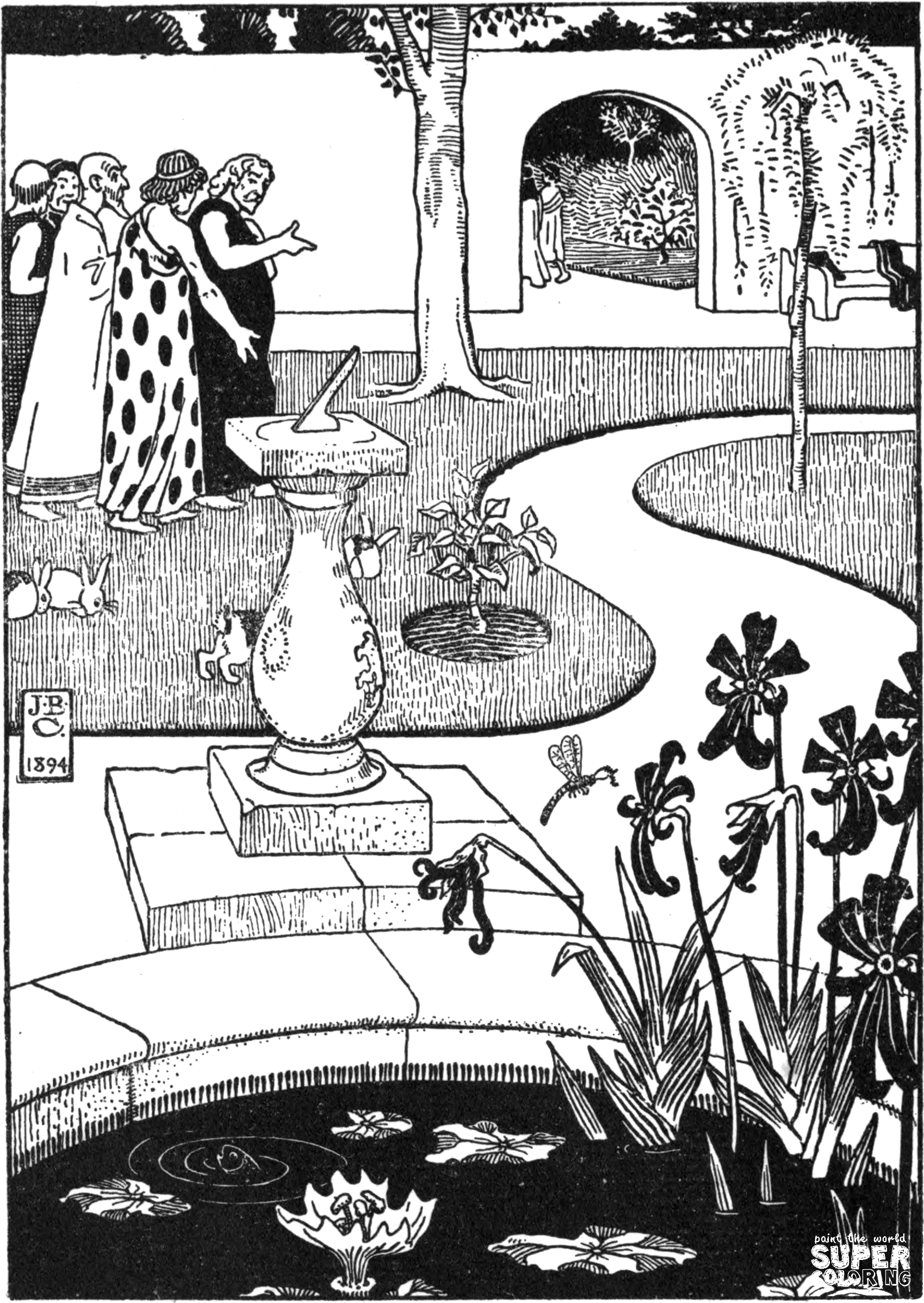 Lucians True History - Socrates Garden coloring page - ColouringPages