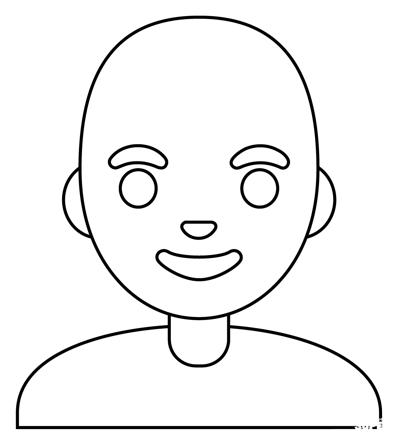 Man Bald Emoji coloring page - ColouringPages