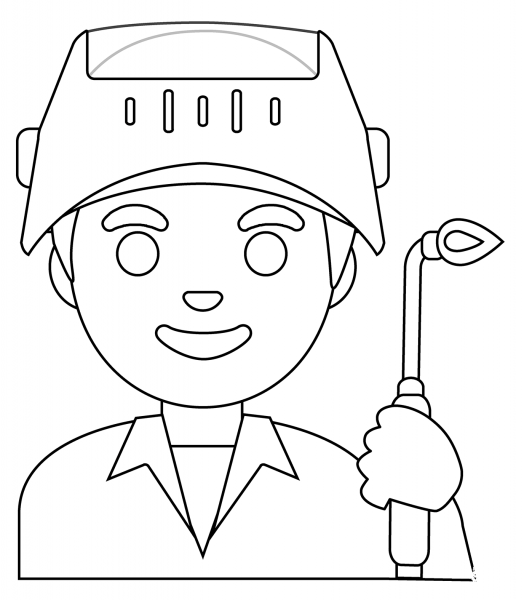 Man Factory Worker Emoji coloring page - ColouringPages