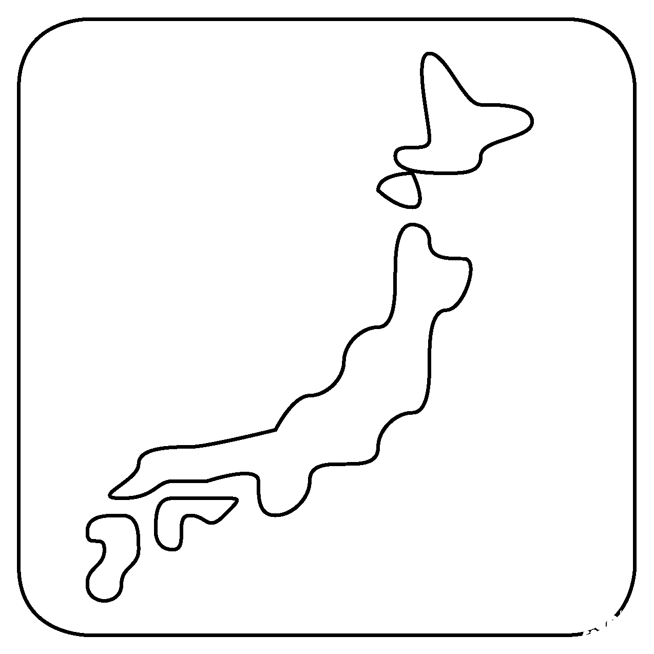 Map of Japan Emoji coloring page - ColouringPages
