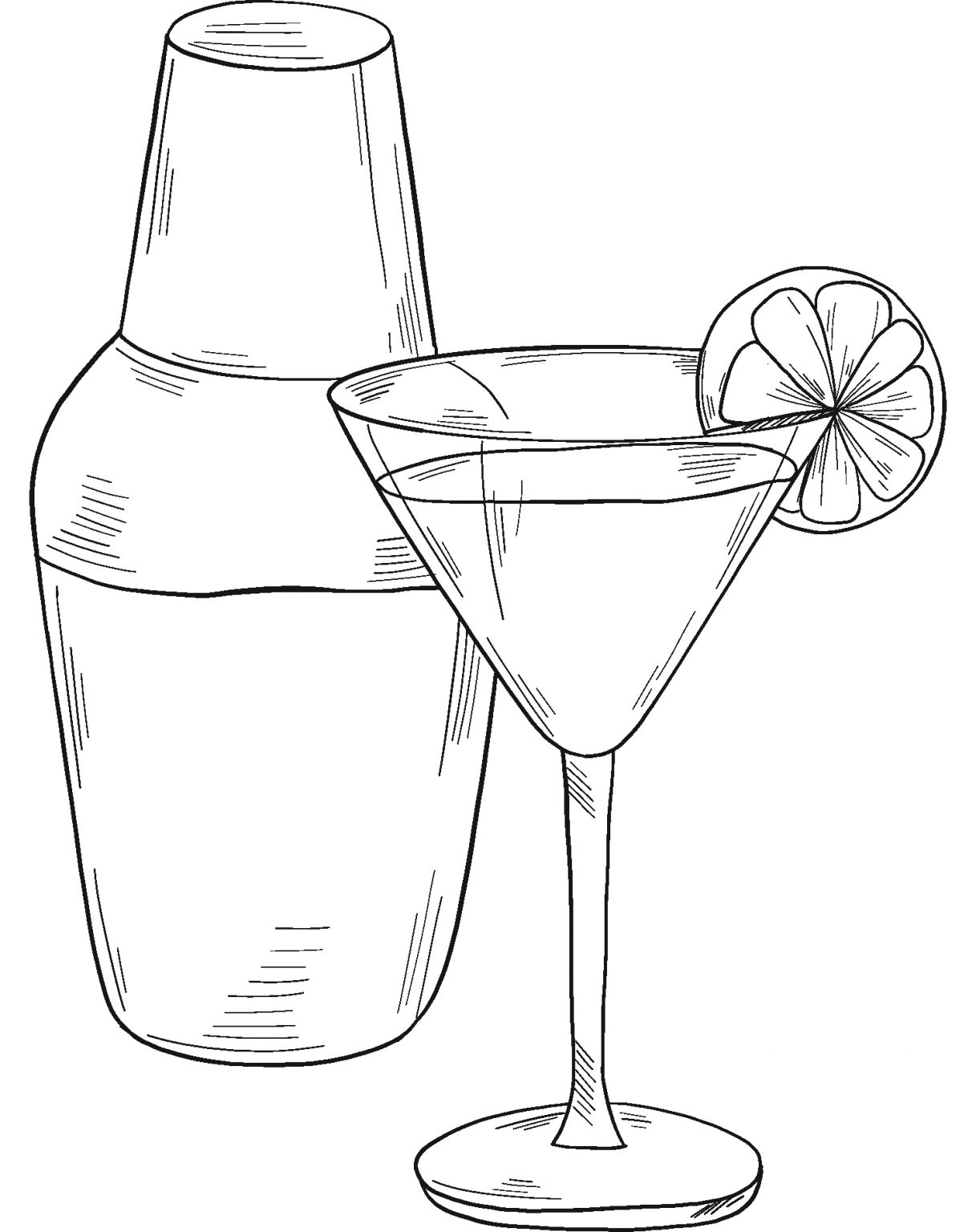 Margarita and Cocktail Shaker coloring page - ColouringPages