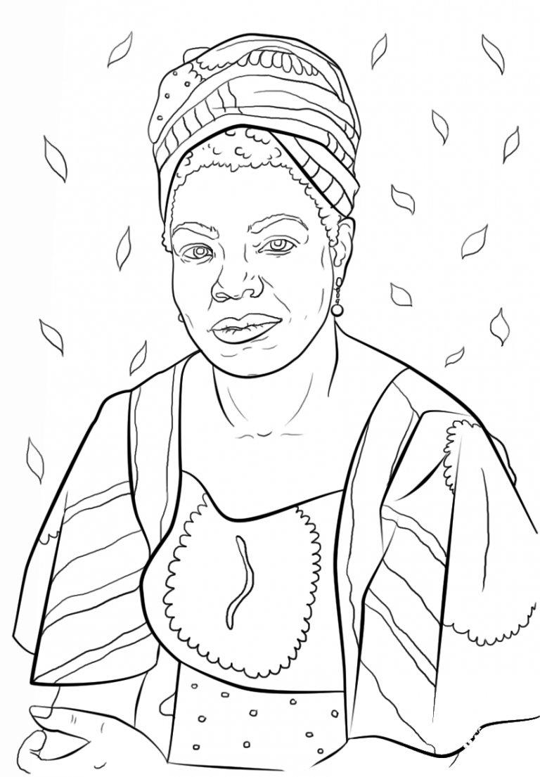 Maya Angelou coloring page - ColouringPages