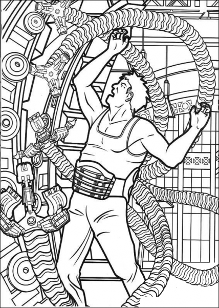 Mechanical tentacles coloring page - ColouringPages