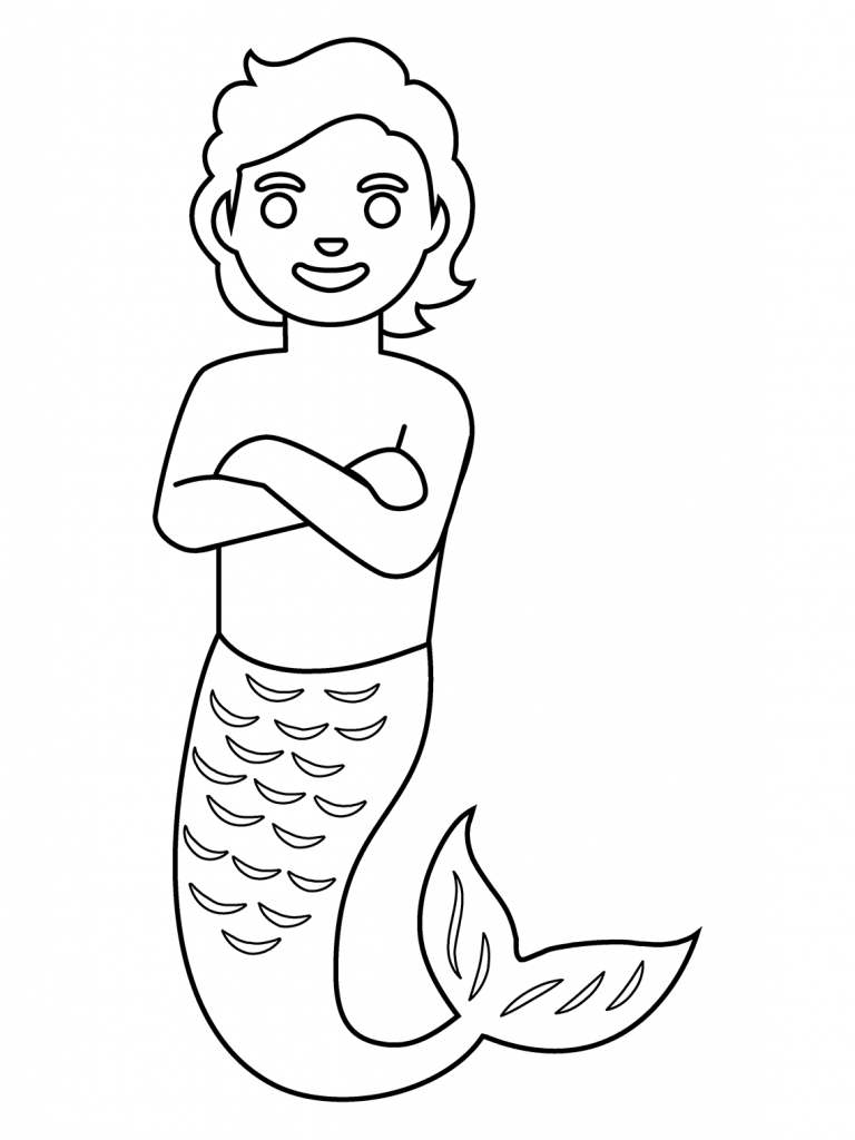 Merperson Emoji coloring page - ColouringPages