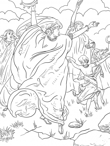 Miriam Dancing coloring page - ColouringPages