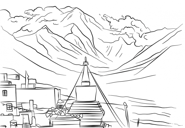 Mount Everest coloring page - ColouringPages