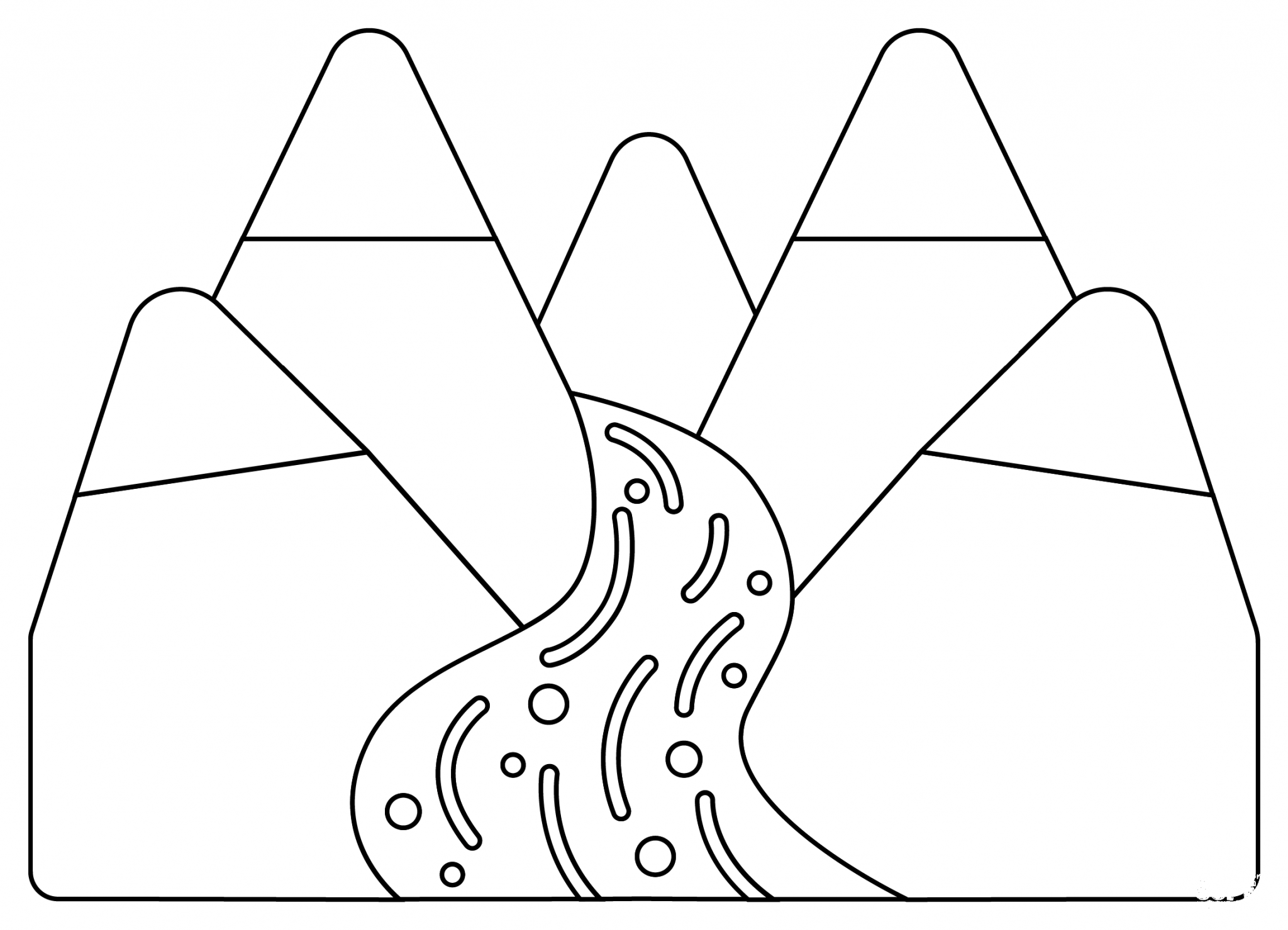 Mountain Stream coloring page - ColouringPages