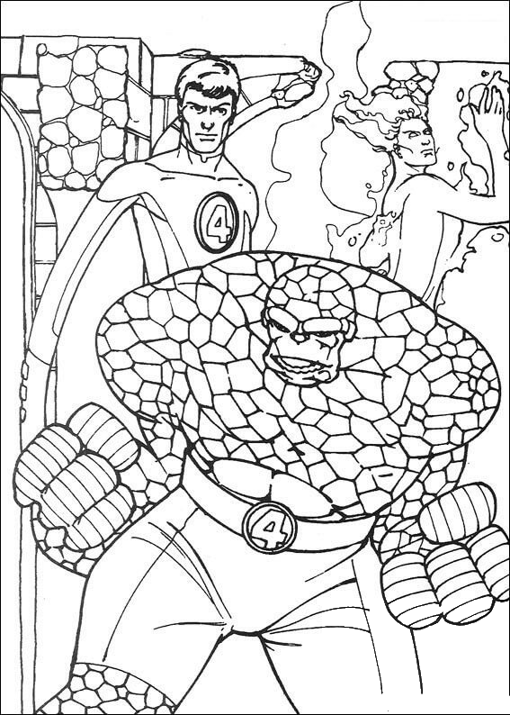 Mr Fantastic The Human Torch And The Thing coloring page - ColouringPages