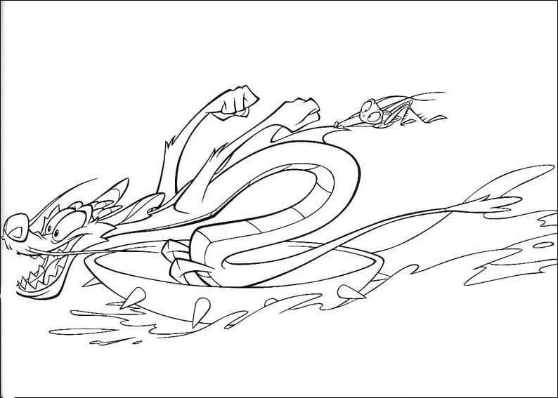 Mushu Is Running coloring page - ColouringPages
