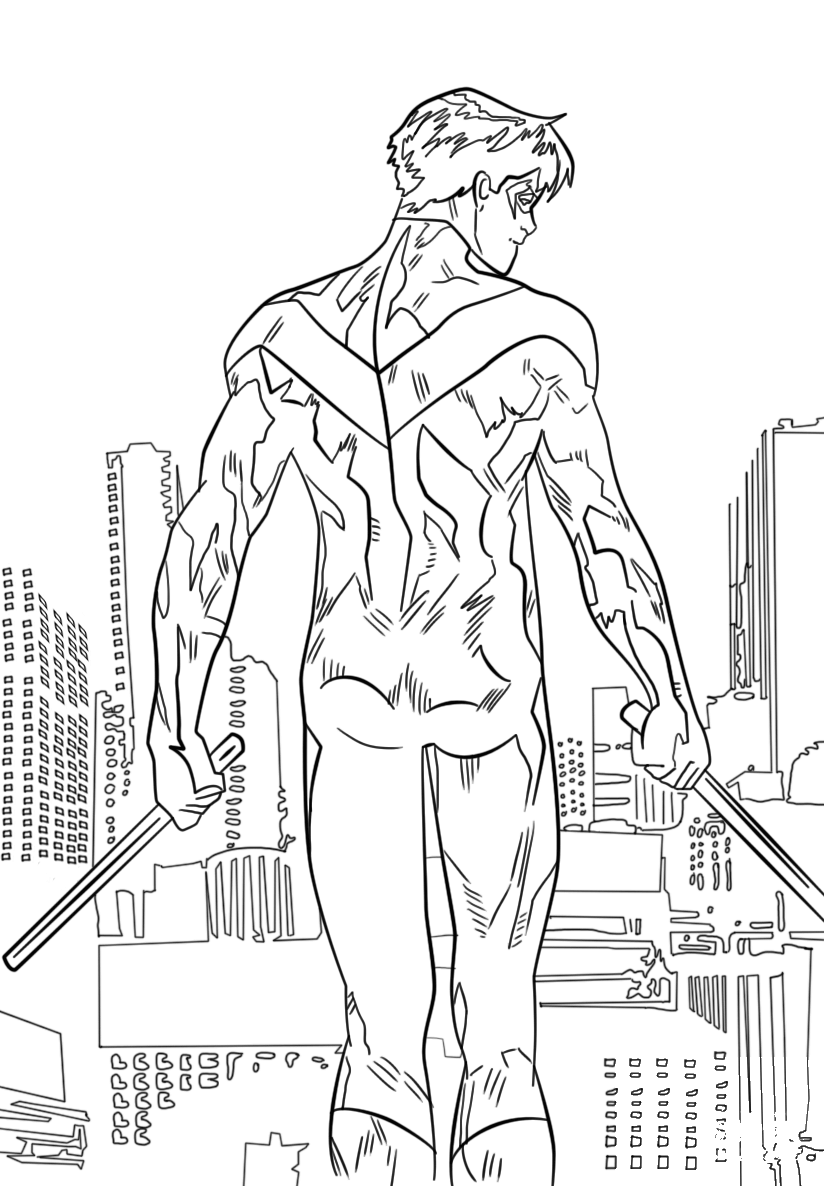 Nightwing coloring page - ColouringPages