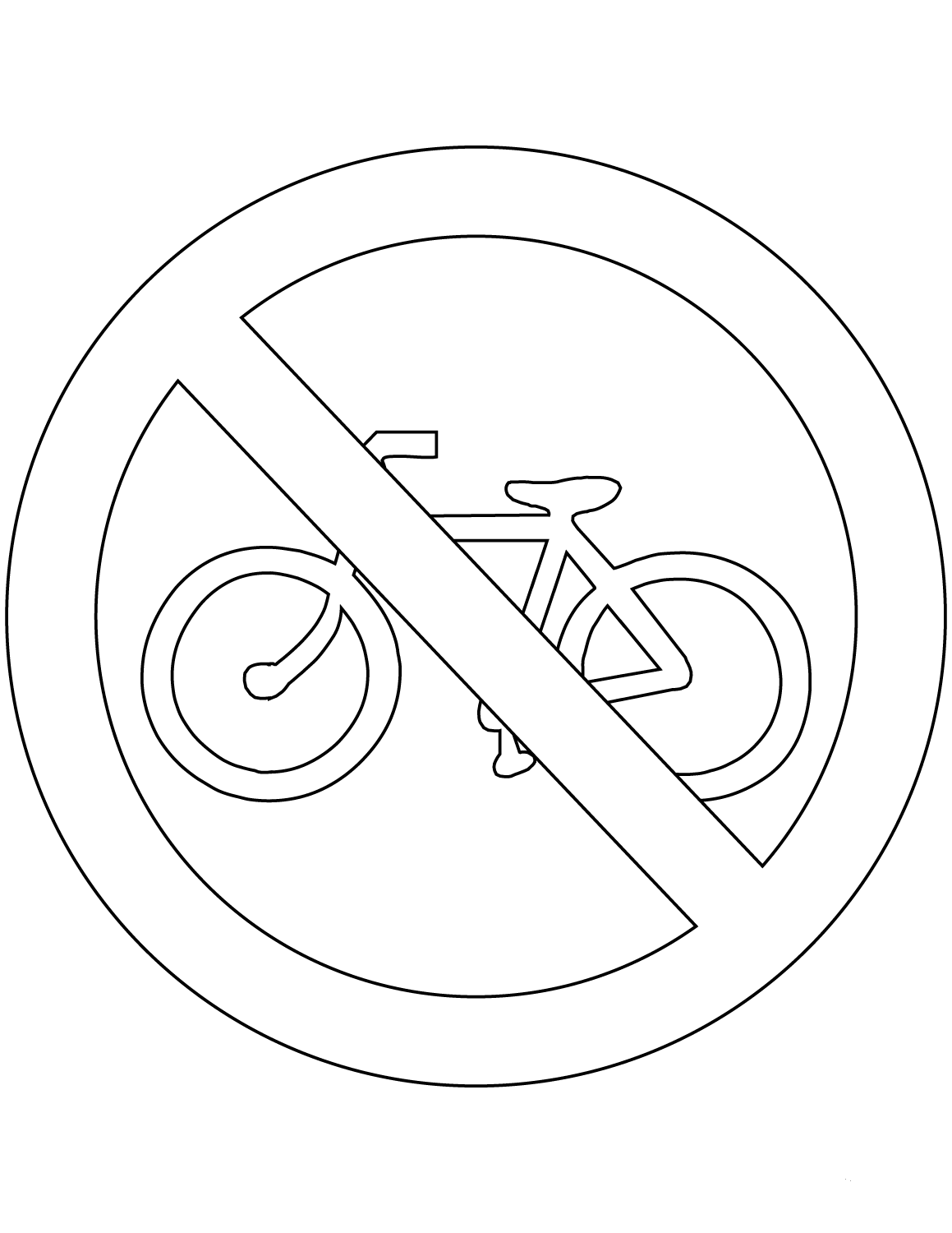 "No Bicycles" Sign in Argentina coloring page - ColouringPages