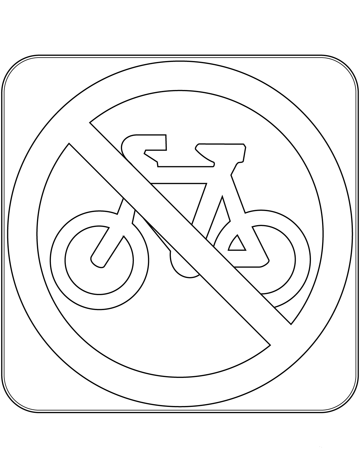"No Bicycles" Sign in Australia coloring page - ColouringPages