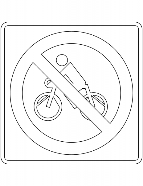 "No Bicycles" Sign in Mexico coloring page - ColouringPages