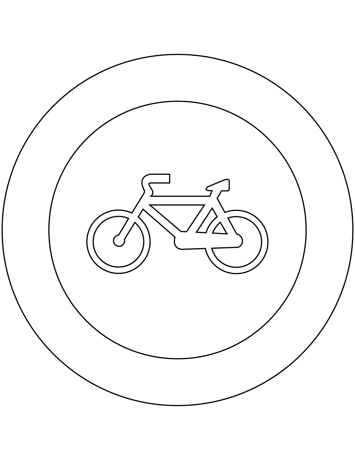 "No Bicycles" Sign in Spain coloring page - ColouringPages