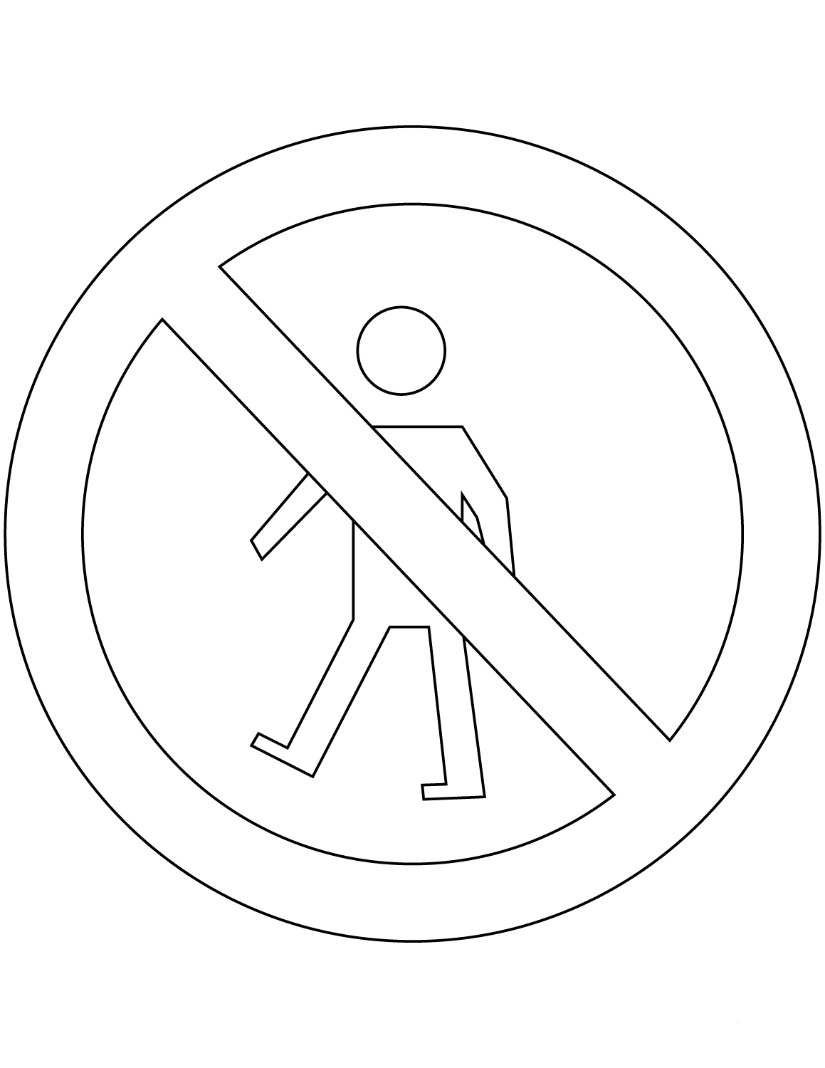 "No Pedestrians" Sign in Argentina coloring page - ColouringPages