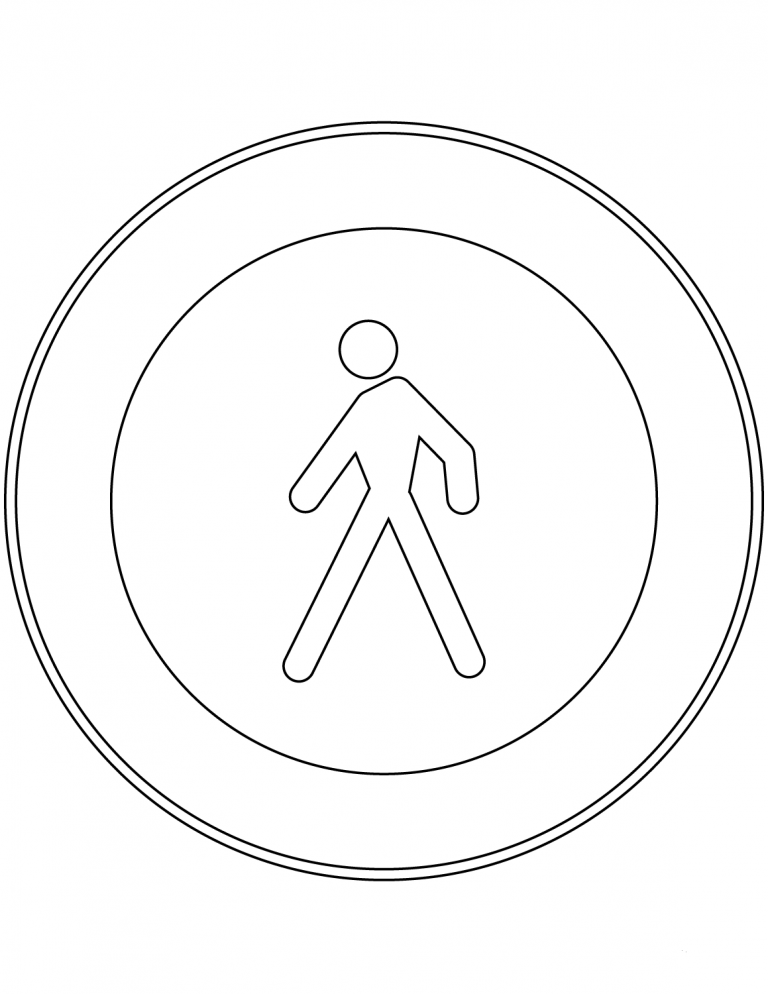 "No Pedestrians" Sign in Italy coloring page - ColouringPages