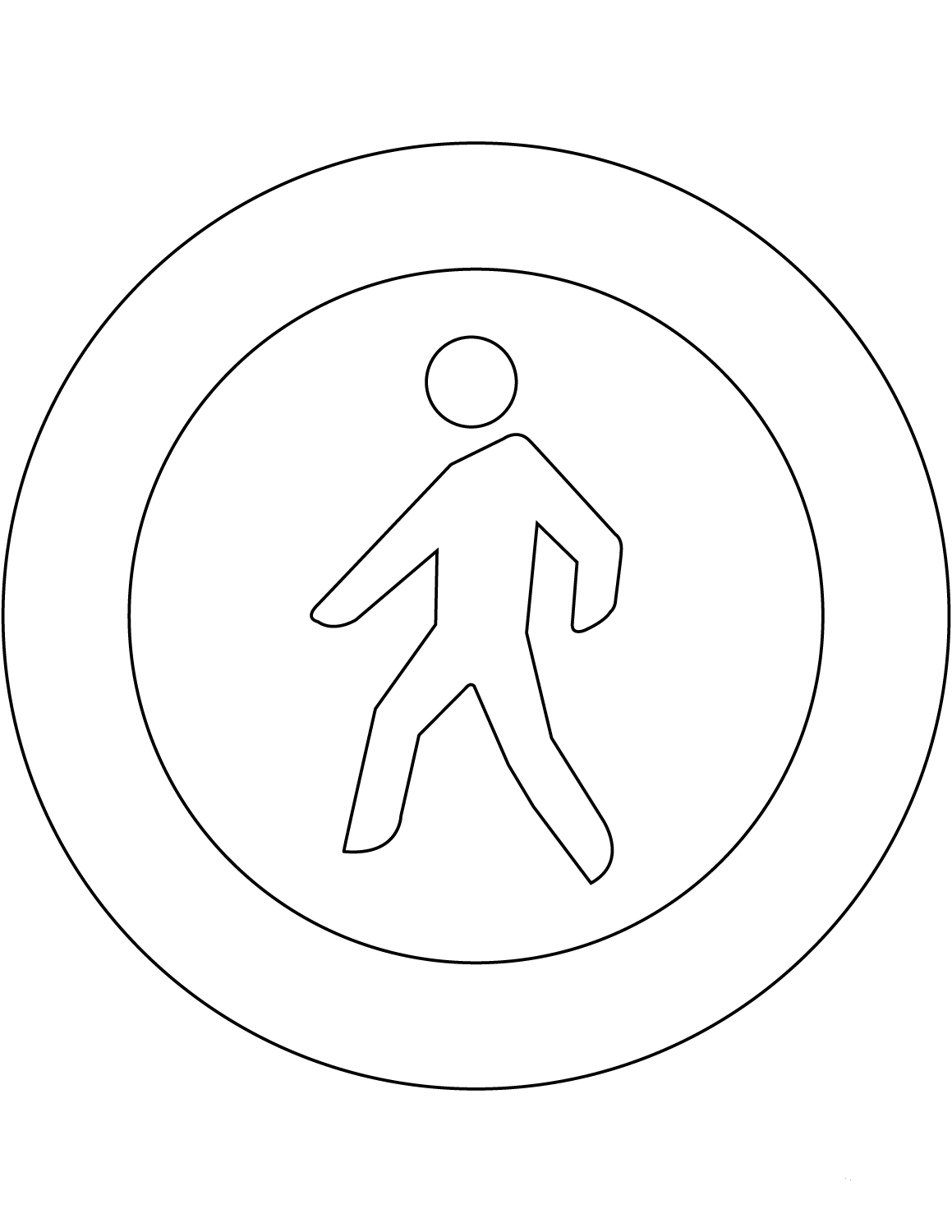 "No Pedestrians" Sign in Spain coloring page - ColouringPages