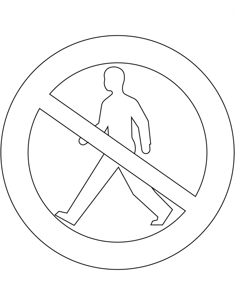 "No Pedestrians" Sign in Sweden coloring page - ColouringPages