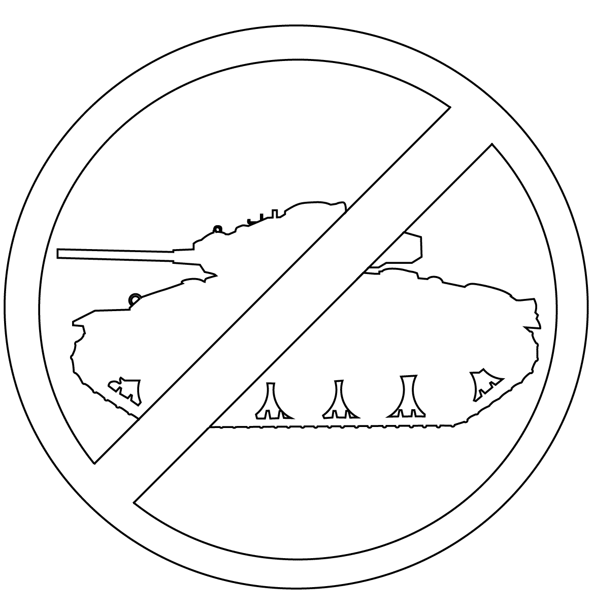 No Tank Sign coloring page - ColouringPages