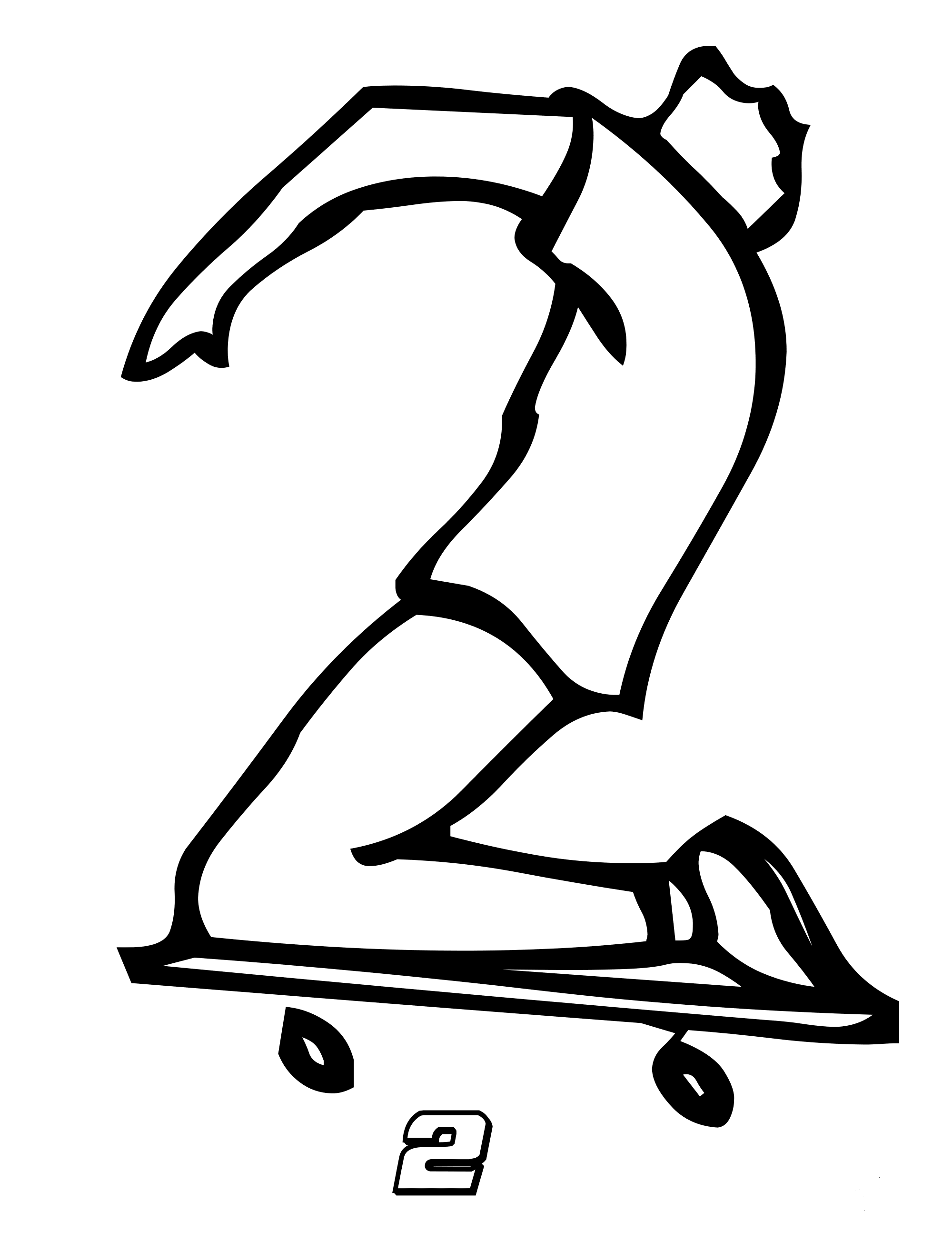 Number 2 coloring page - ColouringPages