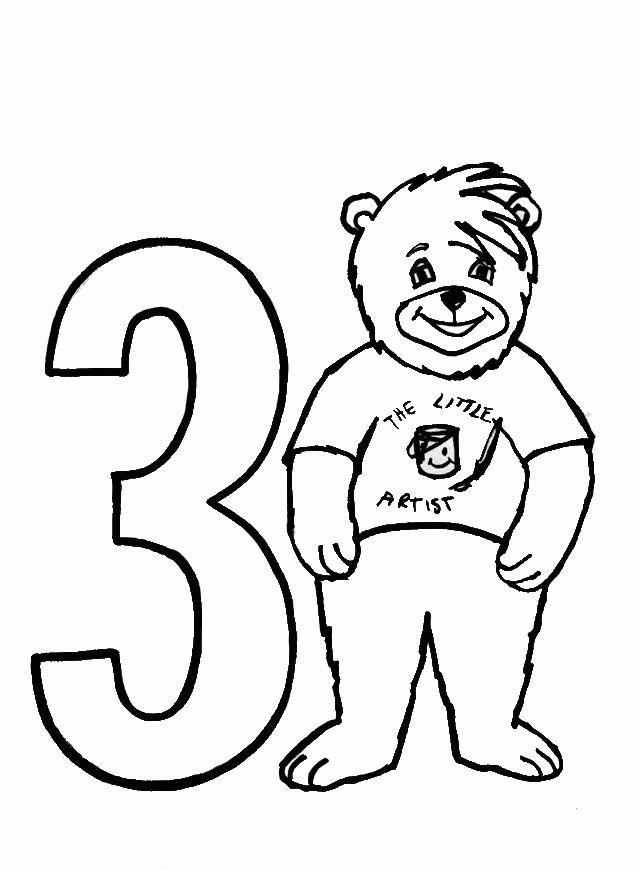 Number 3 coloring page - ColouringPages